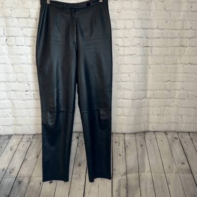 Apostrophe Women’s Black Leather Pants size 10 | eBay