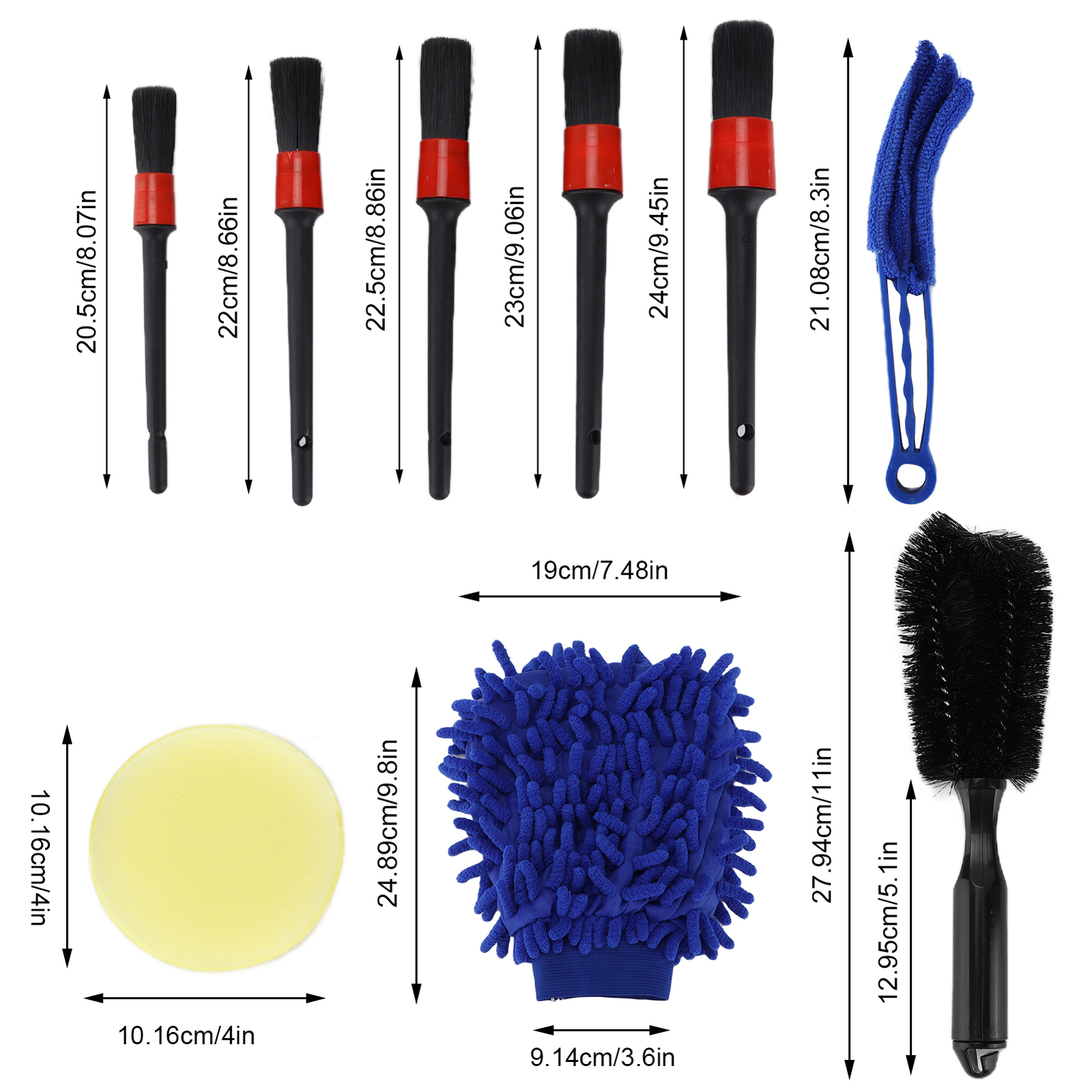 EMB 15pcs Detailing Dusting Brushes Kit Scrub Cleaning Tool For Car ...