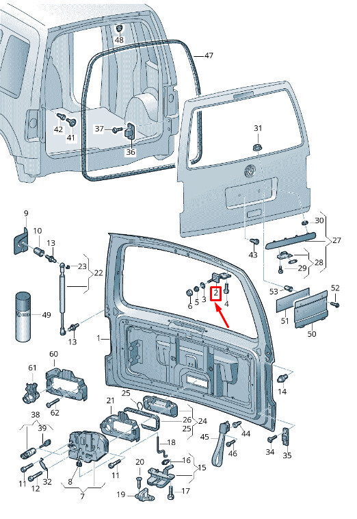 VW CADDY IV SA MK6 Charnière De Hayon Arrière 2K0827301D NEUVE D ...