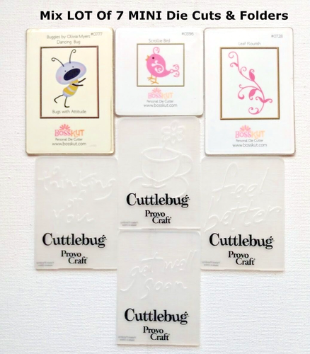 Mini Mix Lot Of 7 Dies & Emboss: BossKut & Cuttlebug Provo Craft 4 ...