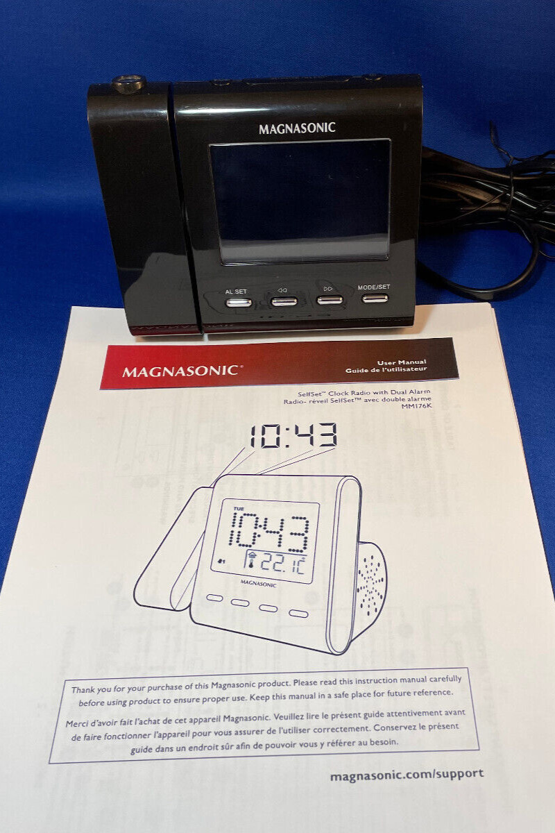 Magnasonic MM176K Am/fm Projection Clock Radio With Dual Alarm Auto ...