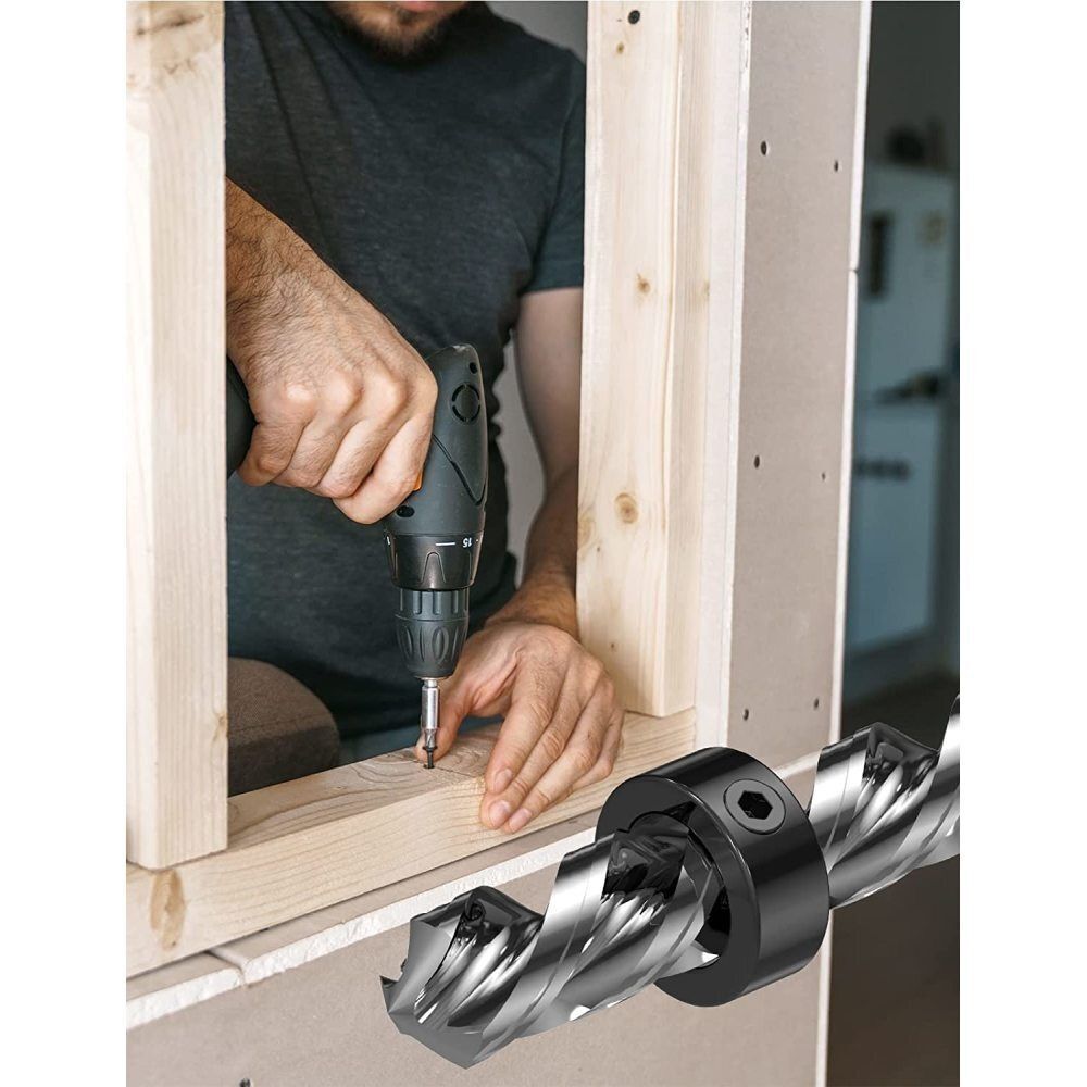 Ring Adjustable Woodworking Tool Drill Depth Stop Bit Limit Ring Bit ...