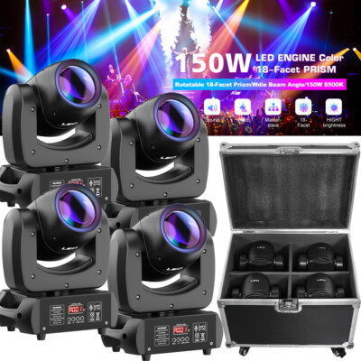 2/4X150W Beam 18 Prism LED Moving Head RGBW DMX Stage Light DJ Disco ...