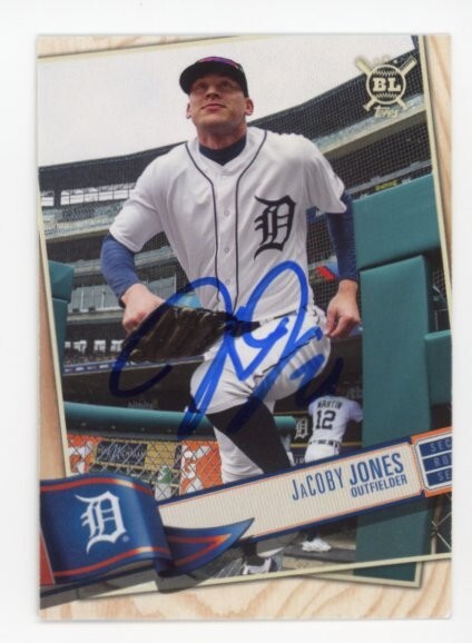 SIGNED BASEBALL CARD AUTO TOPPS BL 2019 JACOBY JONES #165 DETROIT ...