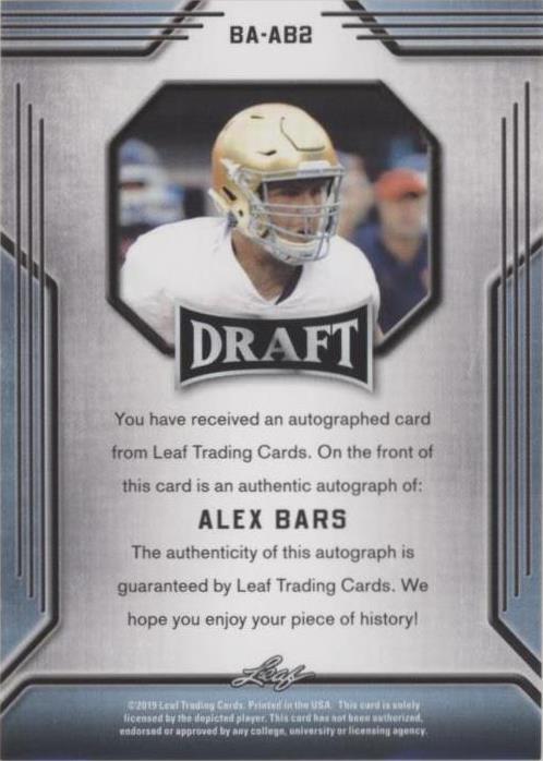 Las mejores ofertas en 2019 Leaf Draft Alex Bars #BA-AB2 | eBay