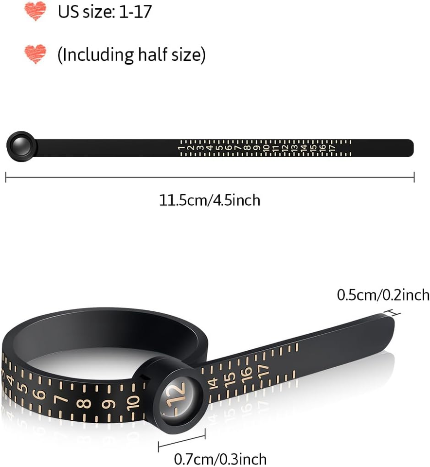 Ring Sizer Measuring Tool with Magnifier, for Ring Measurer and Ring ...