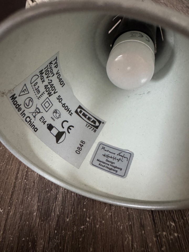 IKEA KVART Lamp Clamp Mount Flexible Desk Table Bedside Shelf Light ...