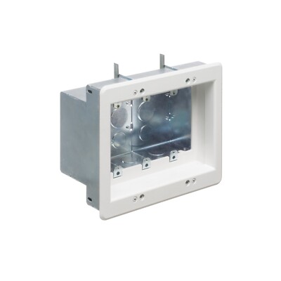 Arlington TVBS507 3-Gang Steel Recessed TV Box with Trim Plate White | eBay