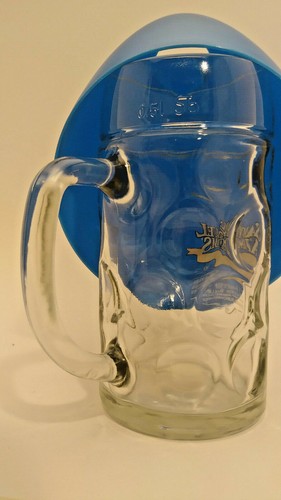 SAMUEL SAM ADAMS OCTOBERFEST DIMPLED .5L GLASS STEIN Mug Tankard 5 ...