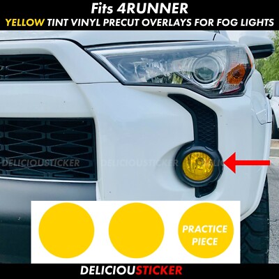 For 15-2024 Toyota 4Runner YELLOW Fog Light Overlay Tint Decal Precut ...