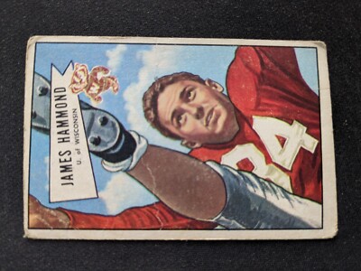 1952 Bowman "Small" Football Card # 69 James Hammond RC - Dallas Texans ...