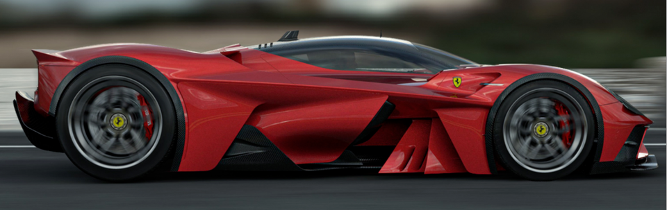 FERRARI Race Car Racing Hypercar Concept Red Custom Built LARGE 1 ...