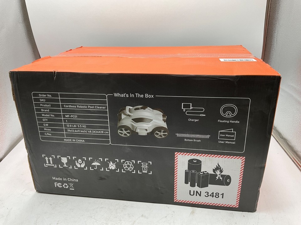 Cordless Robotic Pool Cleaner Vacuum 110Mins Auto-Parking in/above ...