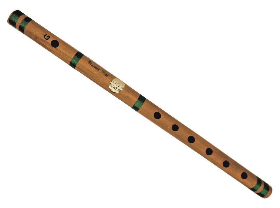 Handmade Bamboo Flute 17" Traditional Woodwind Music Instrument Bansuri ...