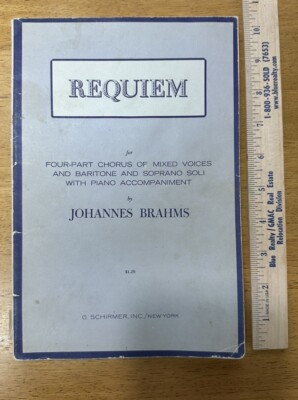 Requiem Johannes Brahms Vintage Choral Music Book Religious | eBay