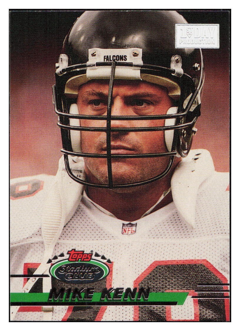 E842 MIKE KENN 1993 TOPPS STADIUM CLUB 1ST DAY PRODUCTION #296 FALCONS ...