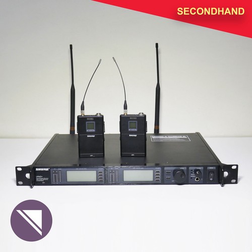 Shure UR4D+ 2ch Wireless Receiver with Antennas & 2 x UR1 Beltpack Transmitters | eBay
