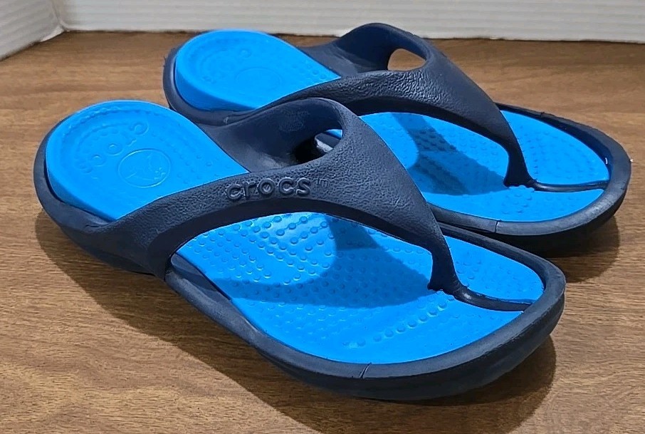 CROCS Athens Blue Flip Flops W 7 M 5, Shoes Sandals Thong Open Toe | eBay