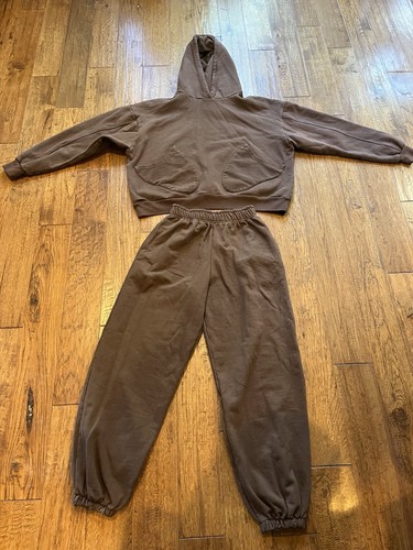 Solely Fit Sweat Set Women’s Size S/M Brown Oversized Thick Heavy Warm ...