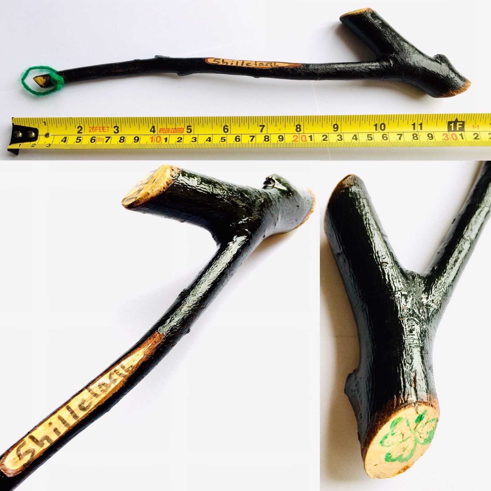 Antique Victorian (1890s) Miniature 12”/30cm Irish Glazed Blackthorn ...