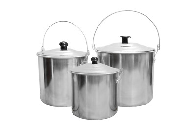 3pc Wildtrak Aluminium 1.45/1.65/2.65L Billy Can Set Camping Cookware ...