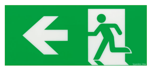 T&B Stanilite Pictograph Insert 24M Green Running Man LEFT from Here ...