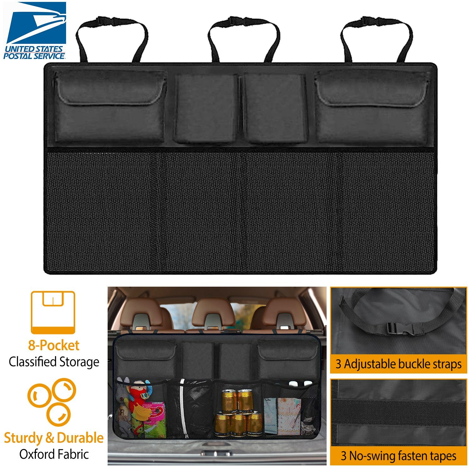 Universal Car Trunk Organizer Rear Back Seat Storage Bag Holder Mesh ...