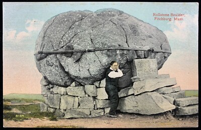 Mt. Rollstone Boulder Fitchburg MA Mass Massachusetts Rock No. 5022 | eBay