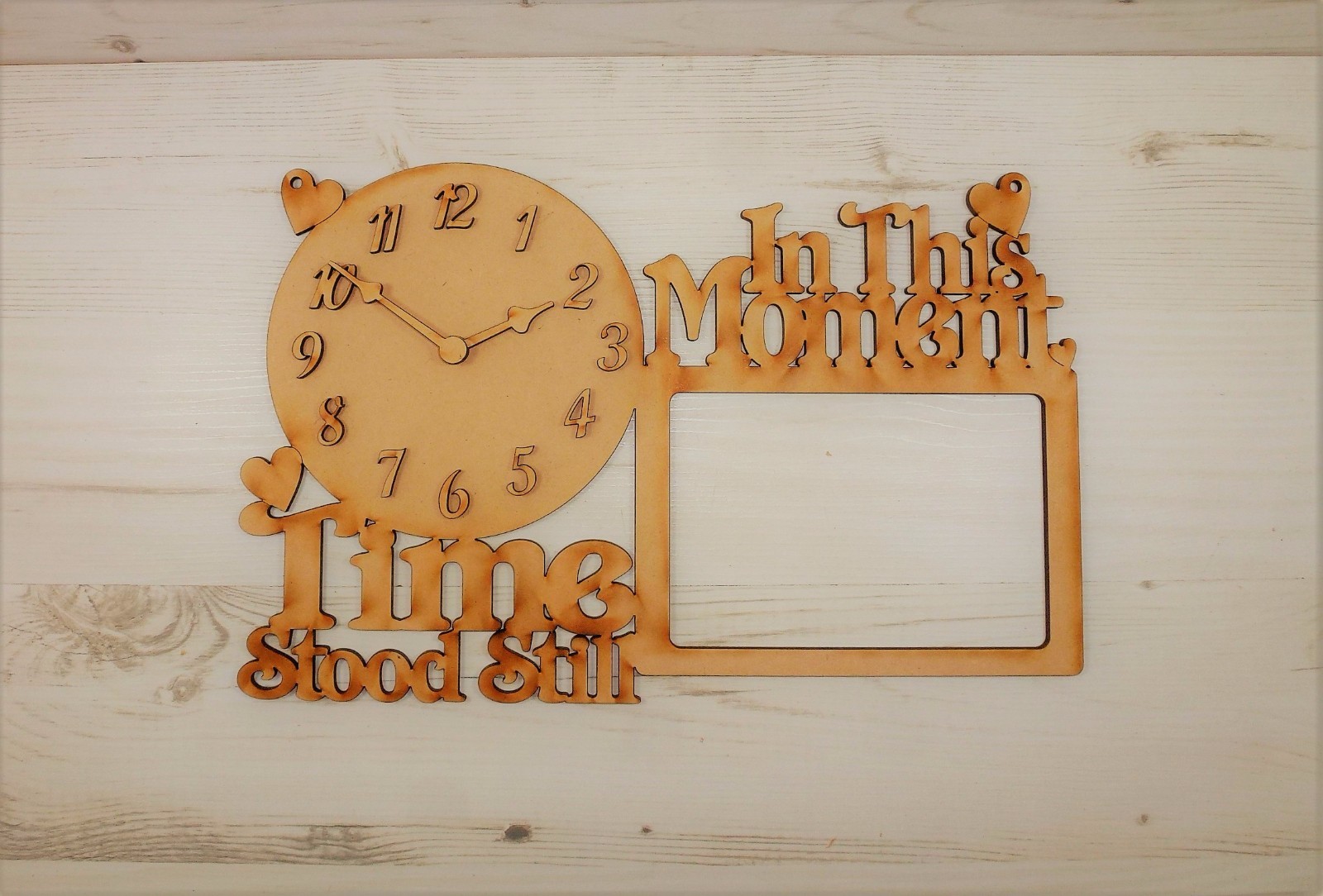 Clock & Photo Frame IN THIS MOMENT TIME STOOD STILL 6x4 w MDF Wooden ...