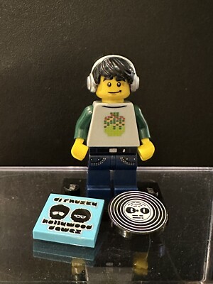 NEW LEGO DJ DISC JOCKEY MINIFIGURE W/ RECORD VINYL & COVER SERIES 8 ...
