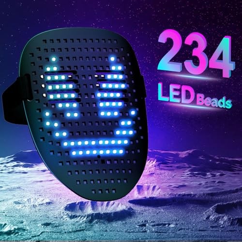 Led Mask with Gesture Sensing Transforming,Light Up Luminous Digital Simple | eBay
