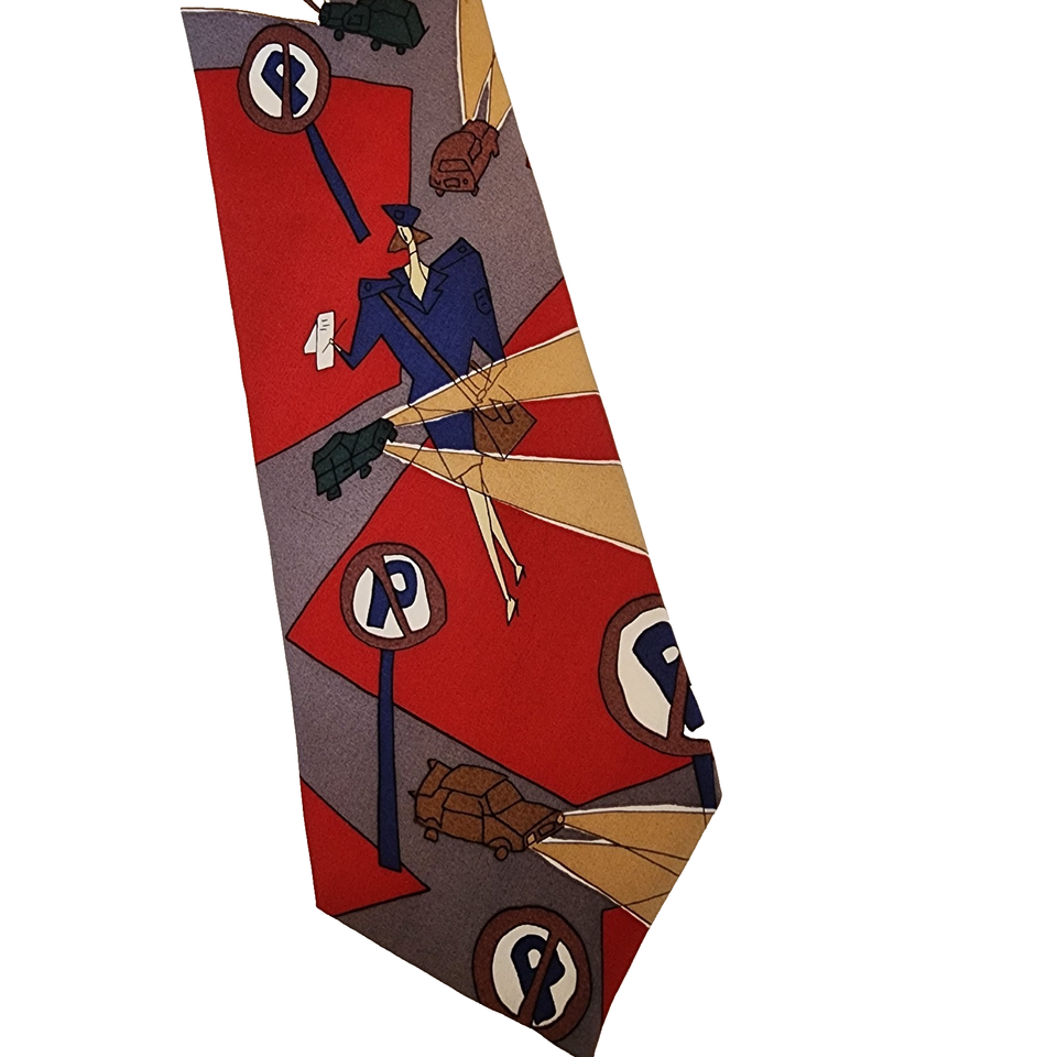 Vintage The Beatles Lovely Rita Meter Maid red blue neck tie 57" | eBay UK