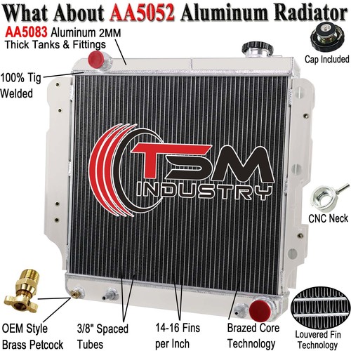 4 Row Aluminum Radiator For 1987-2006 89 Jeep TJ YJ Wrangler Chevy V8 ...