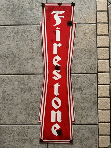 Old style-porcelain look Firestone tires service station dealer sign | eBay