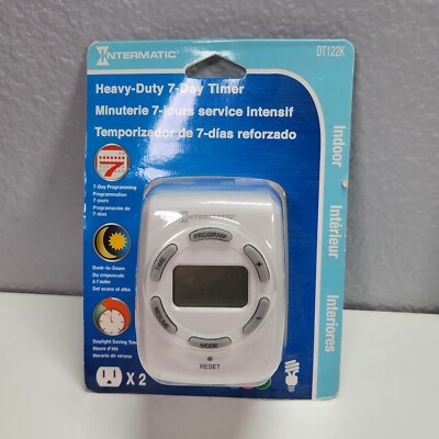 Indoor 7 day Timer. Heavy Duty Intermatic DT122K 15-Amp Two-Outlet | eBay