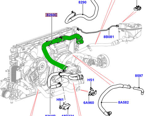 GENUINE LAND ROVER UPPER TOP RADIATOR HOSE 2.0L 16V PETROL NEW LR094509 ...