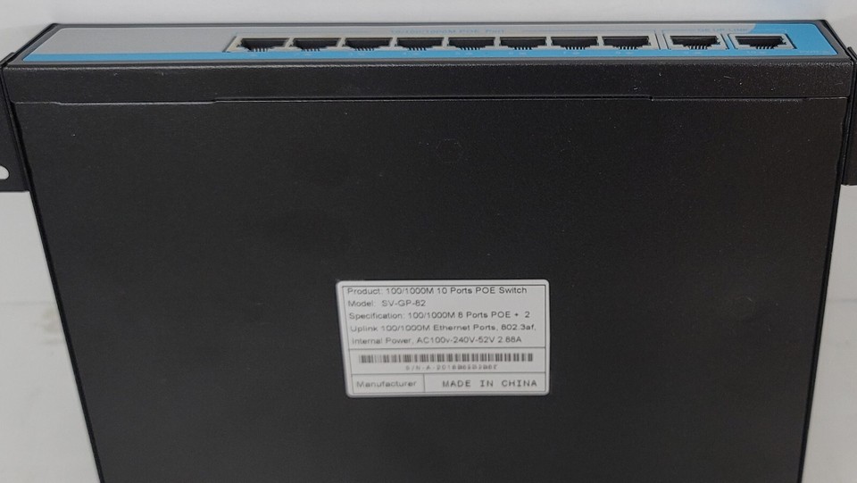 SpectrumVoip SV-GP-82 Gigabit 10 Port POE switch 2 UpLink | eBay