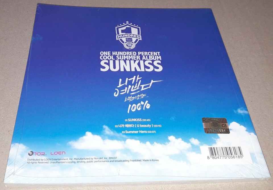 100% ONE HUNDRED PERCENT ´Ï°¡ ¿¹»Ú´Ù SUNKISS COOL SUMMER ALBUM K-POP CD ...