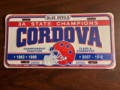 Cordova Blue Devils Alabama High School 3A State Champions License ...