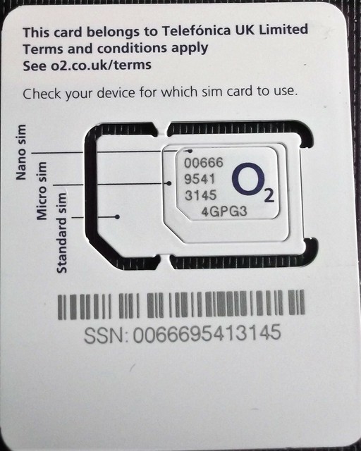 O2 SIM Card Standard Micro & Nano 1st Class for sale online | eBay