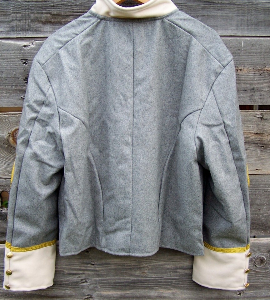 civil war confederate reenactor shell jacket with 4 row braids 42 | eBay