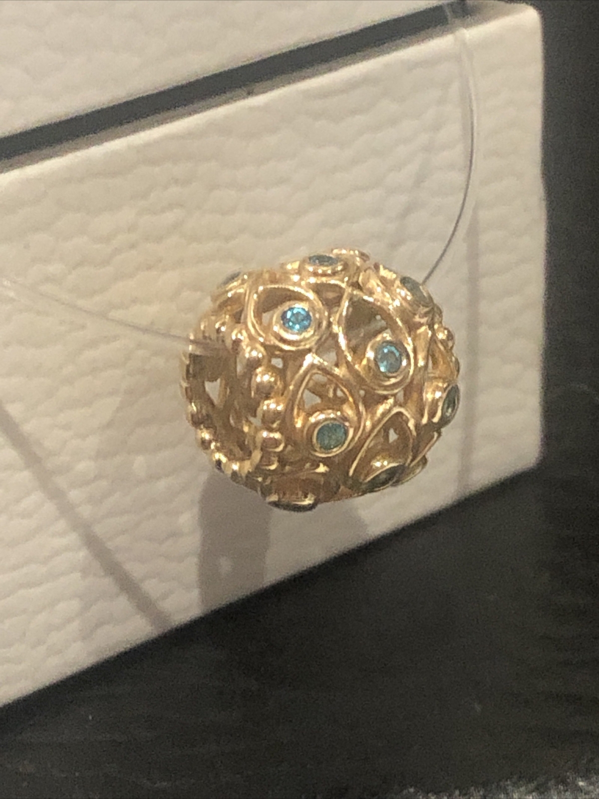 Authentic Pandora Oceans Treasures Charm 14k Gold Topaz 750817TPP | eBay UK