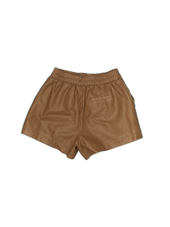 Unbranded Women Brown Faux Leather Shorts S | eBay