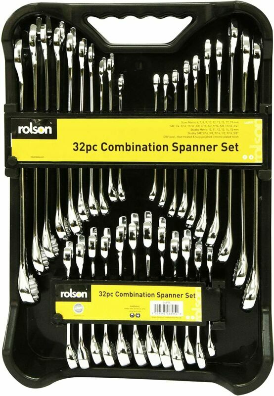 Rolson Combination Spanner Home Garage Repair DIY Handy Tools Set 32pcs ...