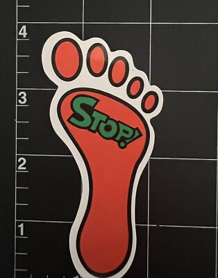 Orange Footprint Foot STOP vinyl sticker decal skateboard laptop ...