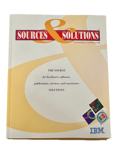 Vintage 1994 New IBM Sources & Solutions 2nd Edition Fall/Winter | eBay