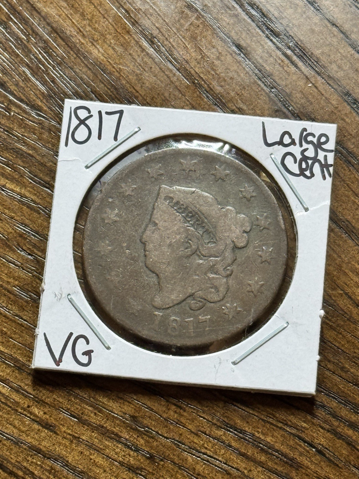 1817 Coronet Head Large Cent 13 Stars VG Very Good U.S. 1c Type Coin ...