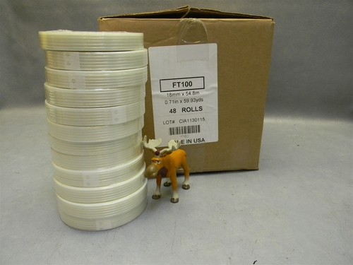 FT100 FILAMENT TAPE 48RLS/CS 18mmx55M CLEAR 59.93 yards per roll 1 Case ...