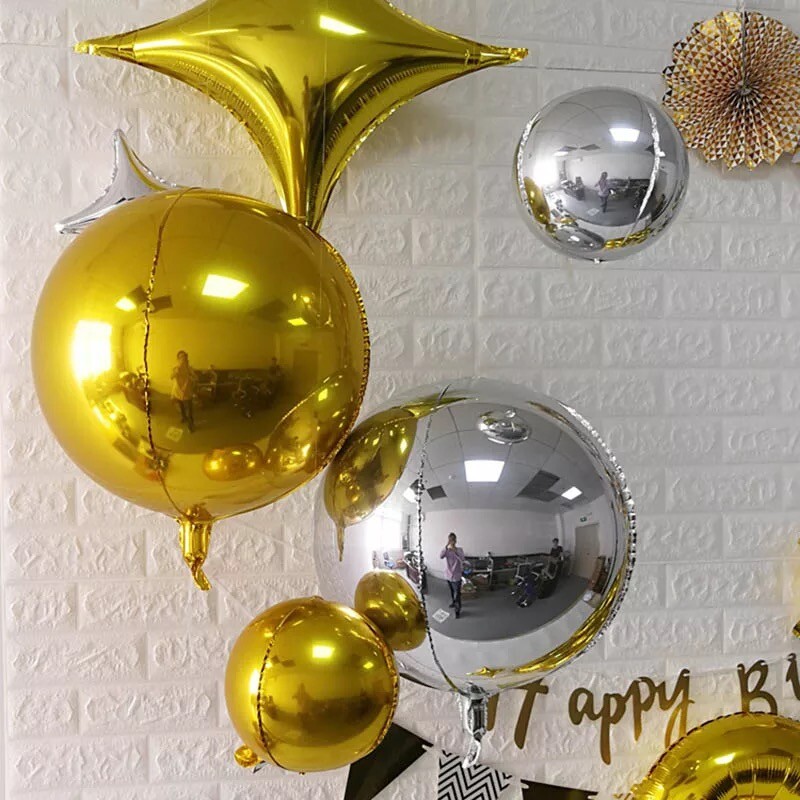 4D Round Sphere Foil Balloons Mylar Balloons Party Birthday Baby Shower ...
