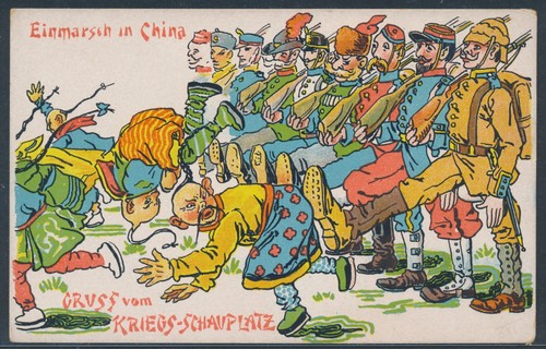 DP China Gruss vom Kriegsschauplatz 1900 Propaganda-AK Boxeraufstand ...